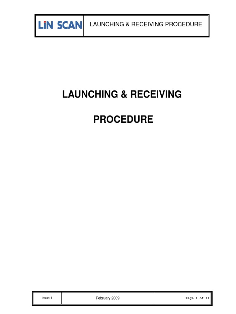 Projects Launching Receiving Procedure Pdf Valve Equipment