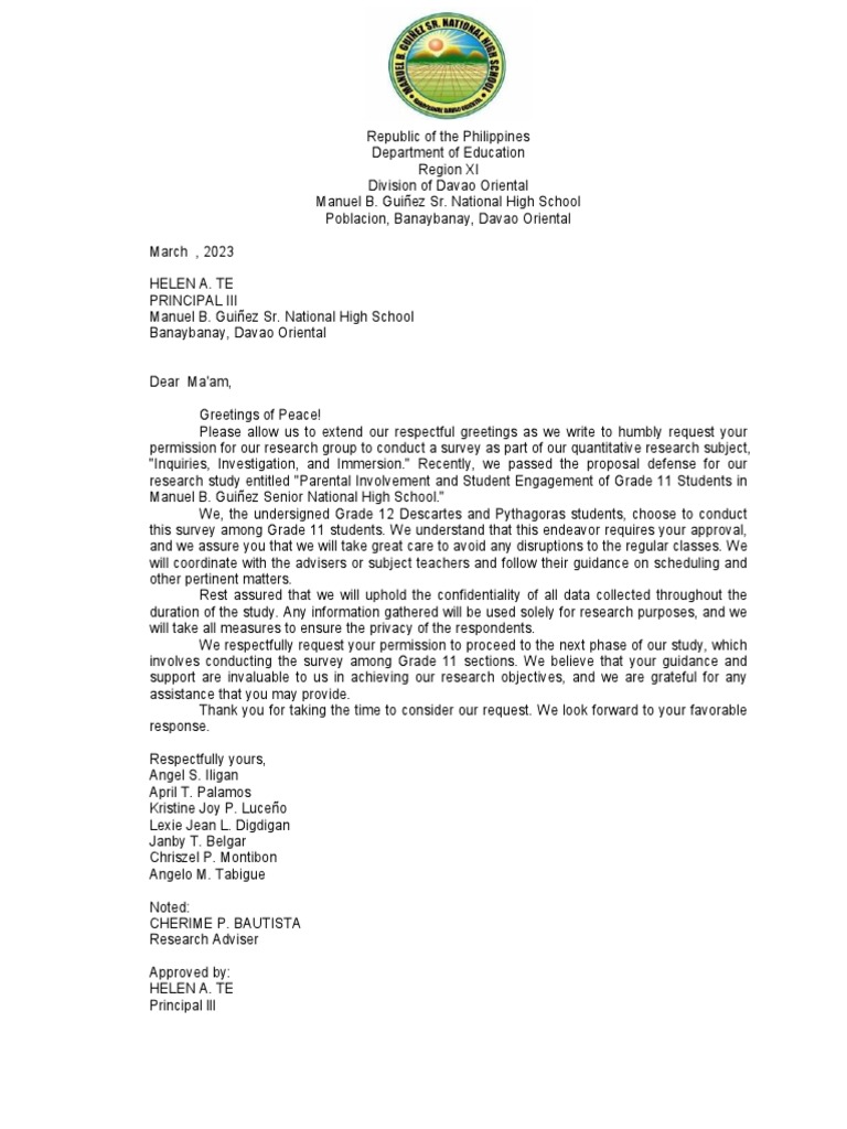Request for Research Approval | PDF
