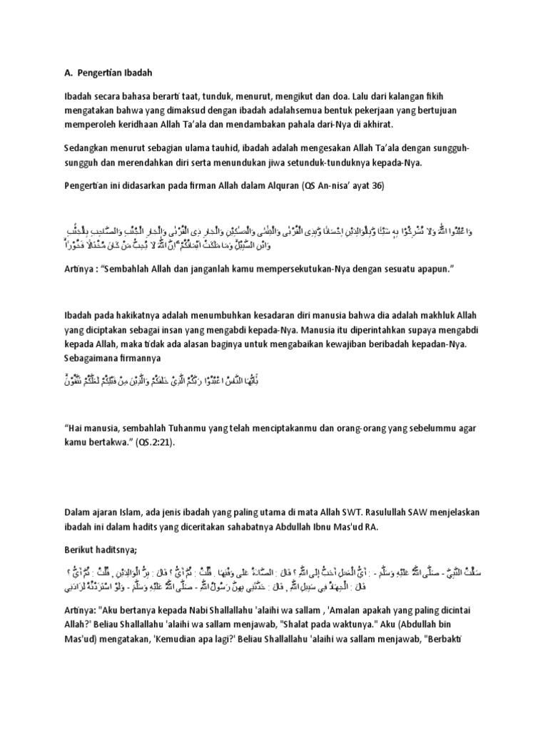 Hakikat Ibadah Dalam Islam | PDF