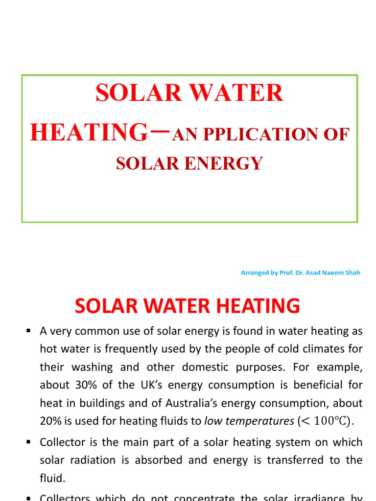 2.solar Water Heating System | PDF | Solar Energy | Heat Transfer