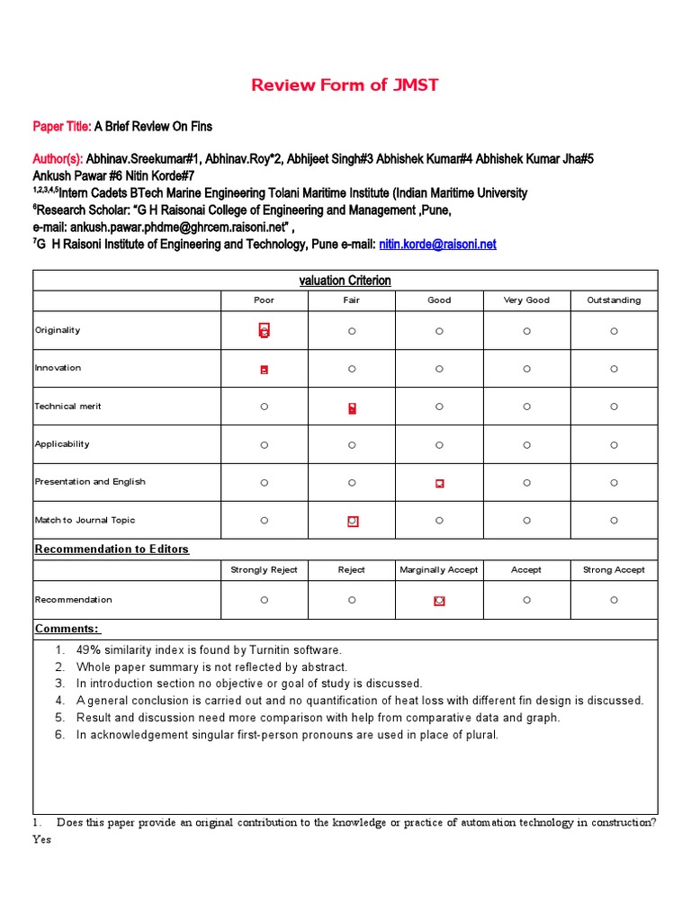 Review Form | PDF | Cognitive Science | Science
