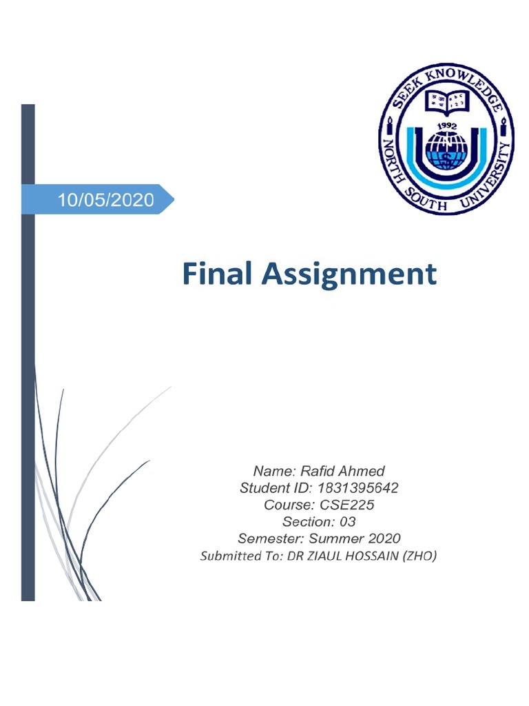CSE225 Final Assignment | PDF
