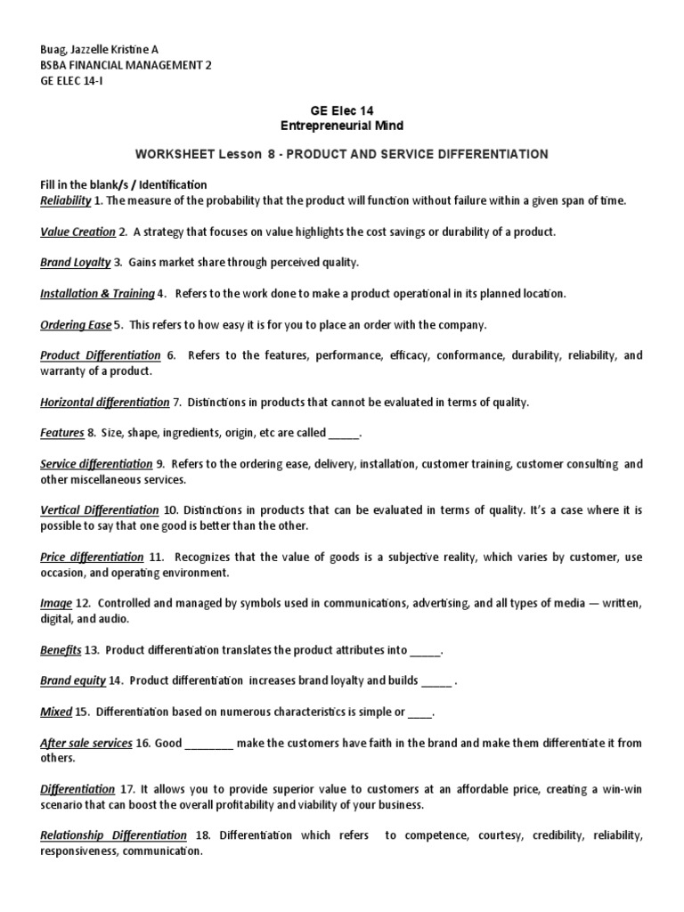 Ge Elec 14 Lesson 8 Reviewer | PDF | Brand | Reliability Engineering