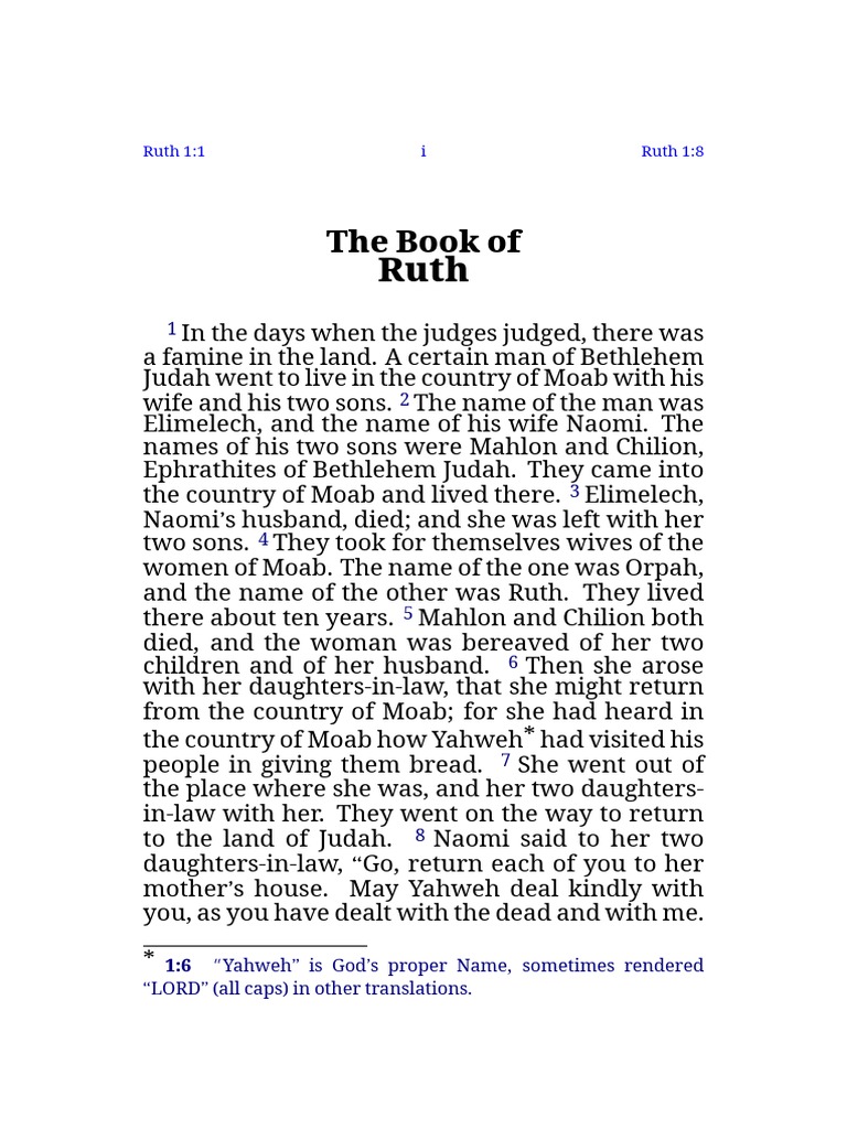 Ruts Book | PDF | Ruth (Biblical Figure) | Book Of Ruth