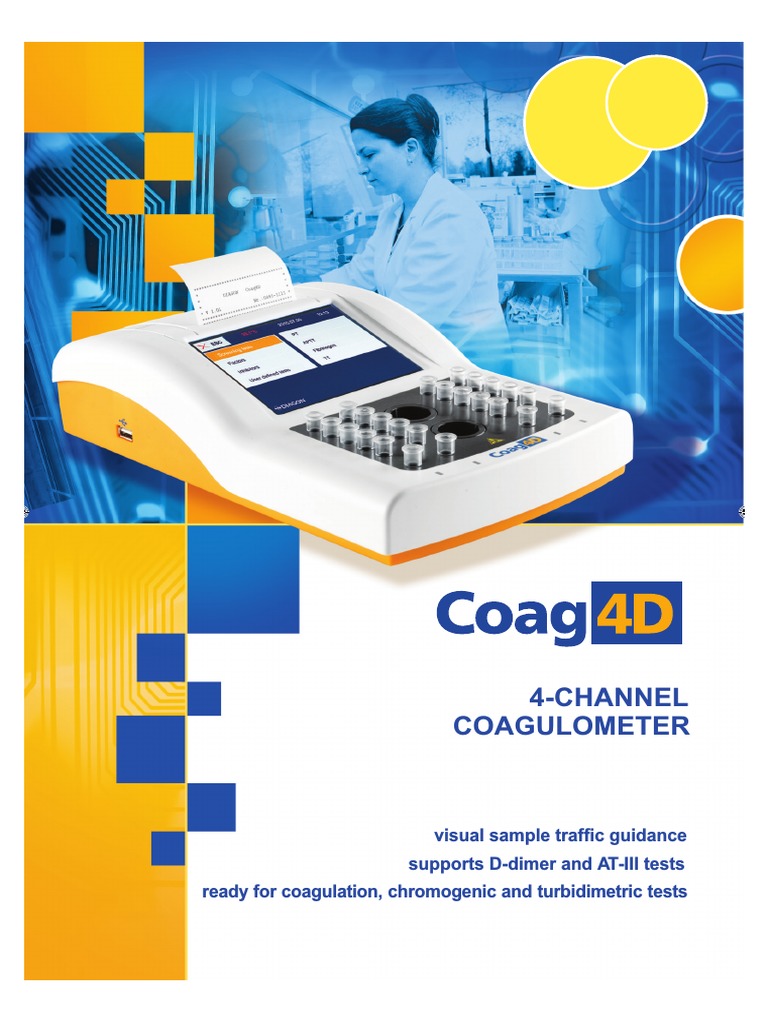 Coag 4d 4 Channel Coagulometer Semi Automated Coagulation Instrument ...