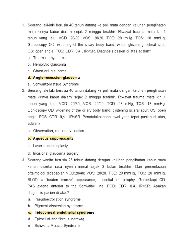 D. Angle-Recession Glaucoma | PDF
