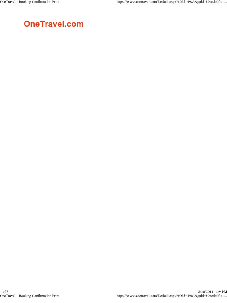 OneTravel Booking Confirmation Details | PDF | Us Airways | Fee