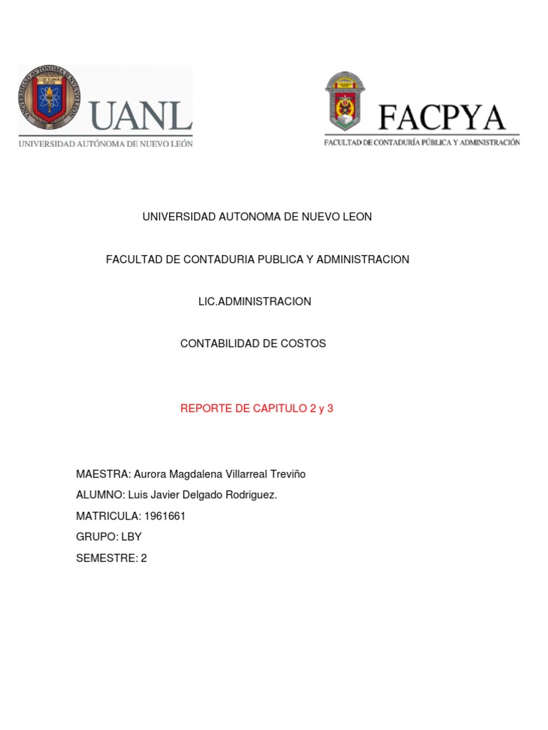 Reporte Sobre El Capitulo 1 | PDF | Costo | Inventario