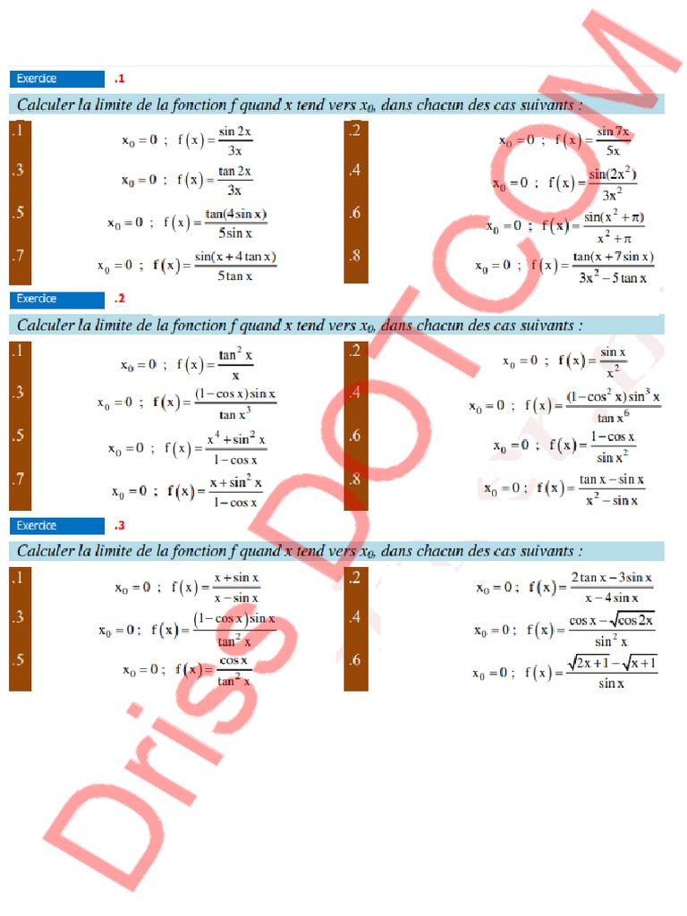 LIMITE 1 BAC Serie 1 DRISS DOTCOM | PDF