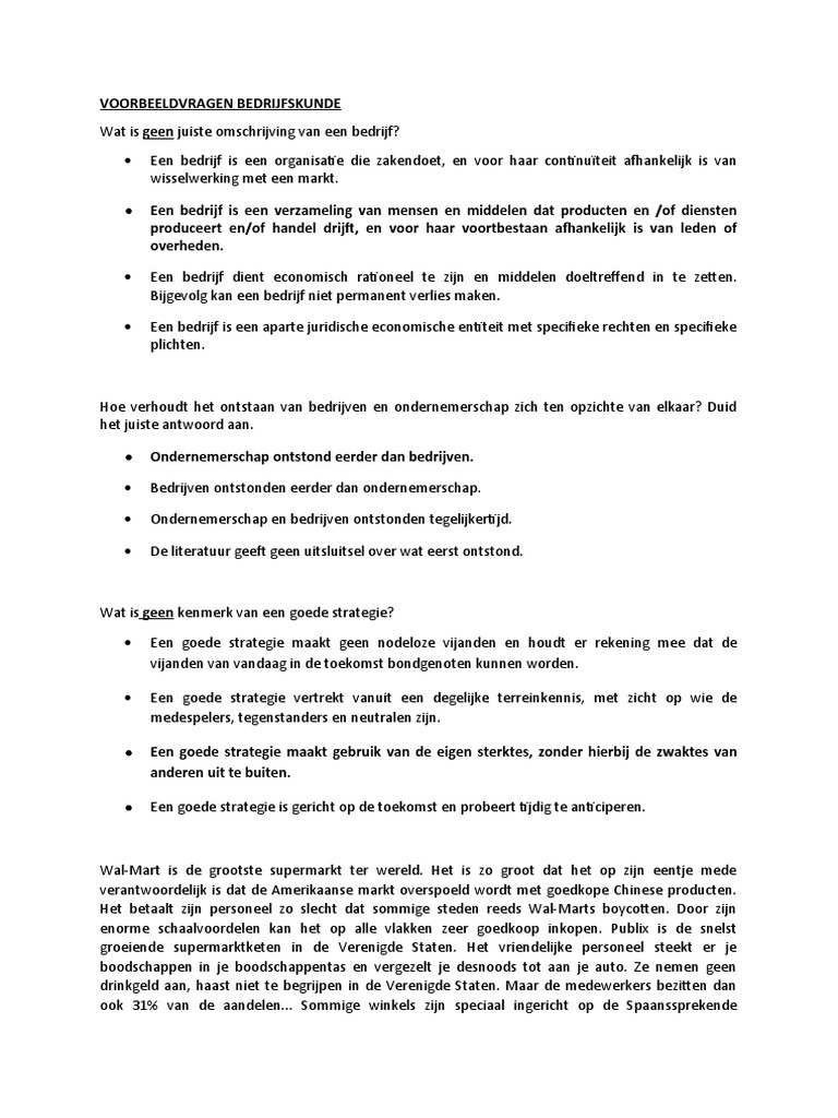 Voorbeeldvragen MET Opl | PDF