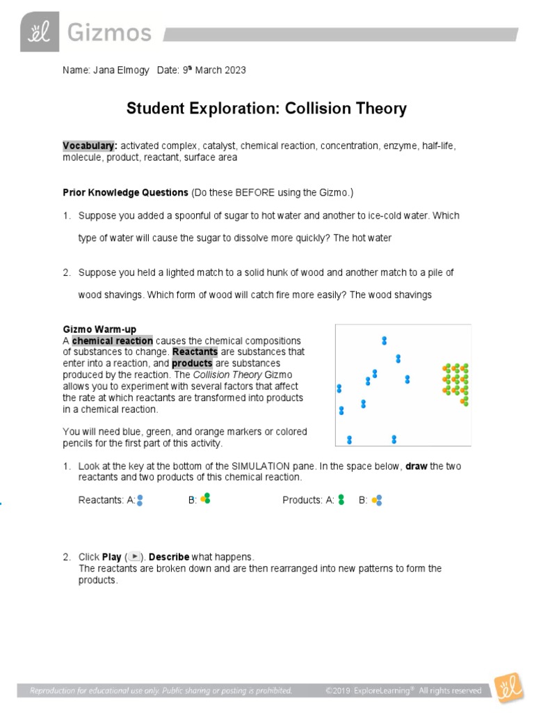 CollisionTheorySE Revised For MYP-Gizmos | PDF | Reaction Rate ...