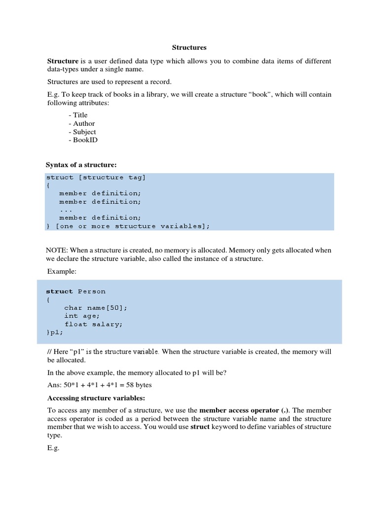 PPS Unit-5-Structures | PDF | Object Oriented Programming | Computing PPS Unit-5-Structures | PDF | Object Oriented Programming | Computing