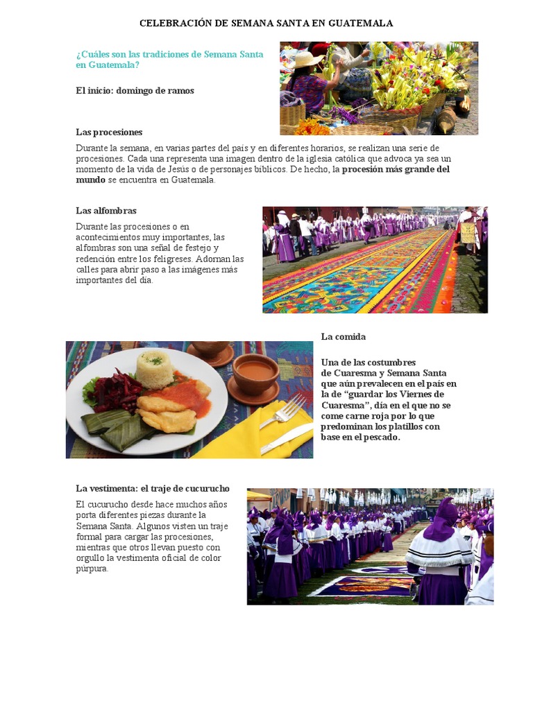 Tradiciones y comidas de Semana Santa en Guatemala | PDF