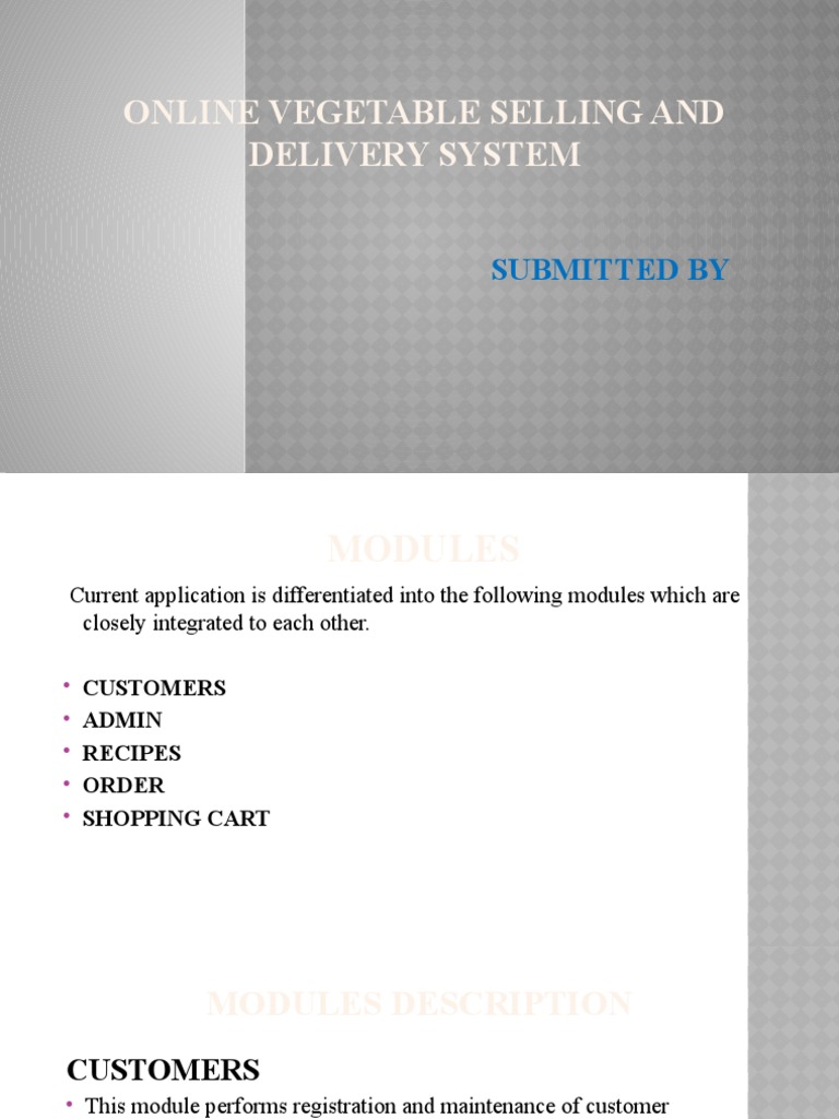 Review 2 - PPT - ONLINE VEGETABLE SELLING | PDF