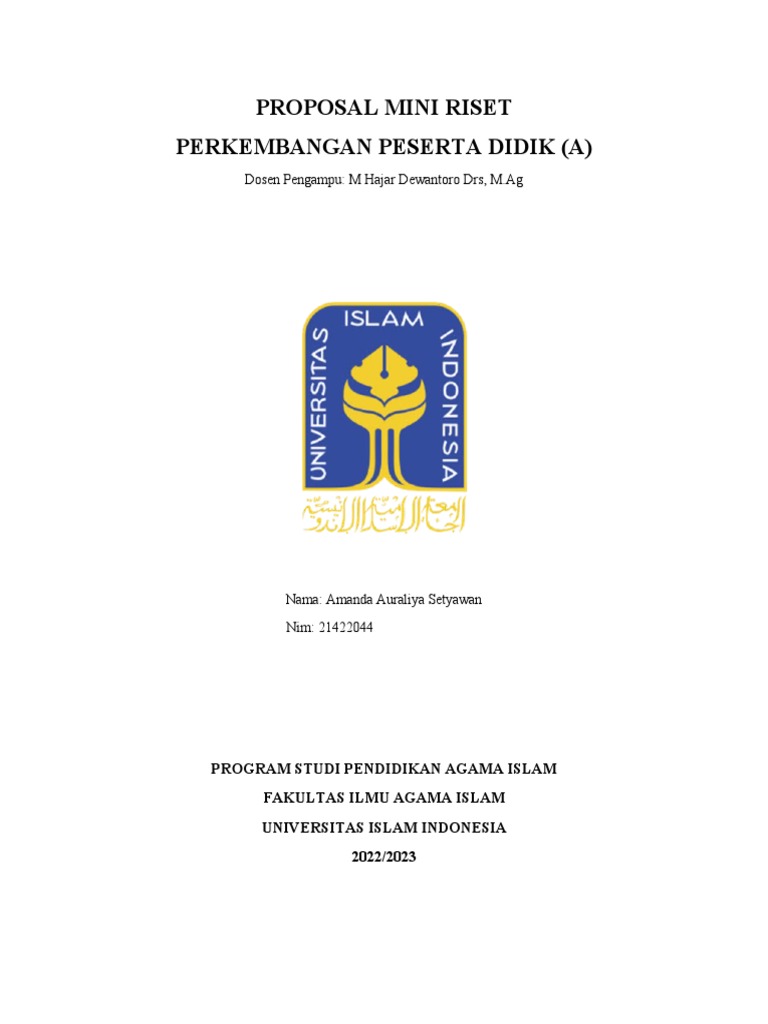 Proposal Mini Riset Amanda Auraliya Setyawan-21422044 | PDF