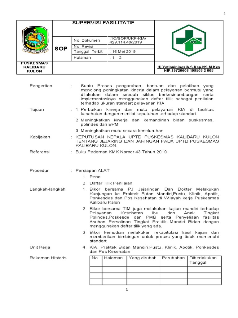 Sop Supervisi Fasilitatif | PDF | Bisnis