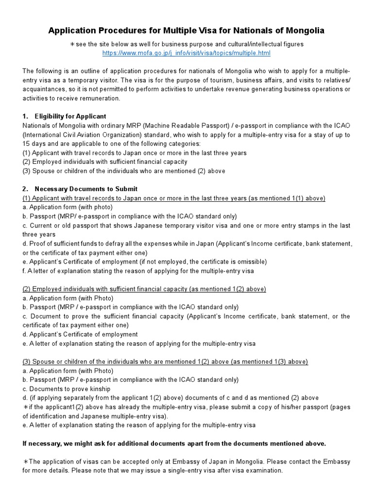 Application Requirements for a Multiple-Entry Temporary Visitor Visa to ...