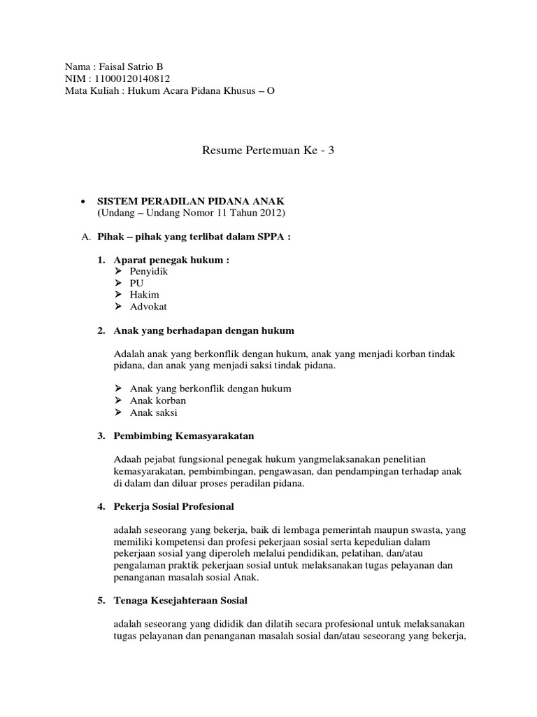 Faisal Satrio Bawono - 11000120140812 - Resume 3 Hukum Acara Pidsus O | PDF
