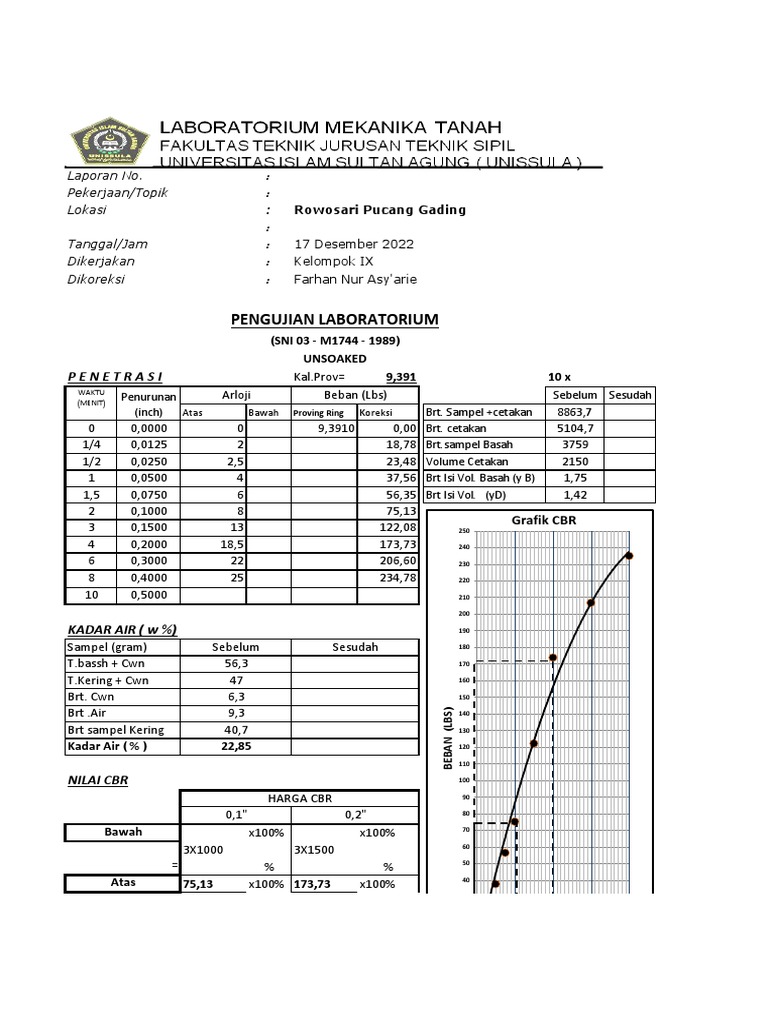 EXCEL CBR INI LHO | PDF