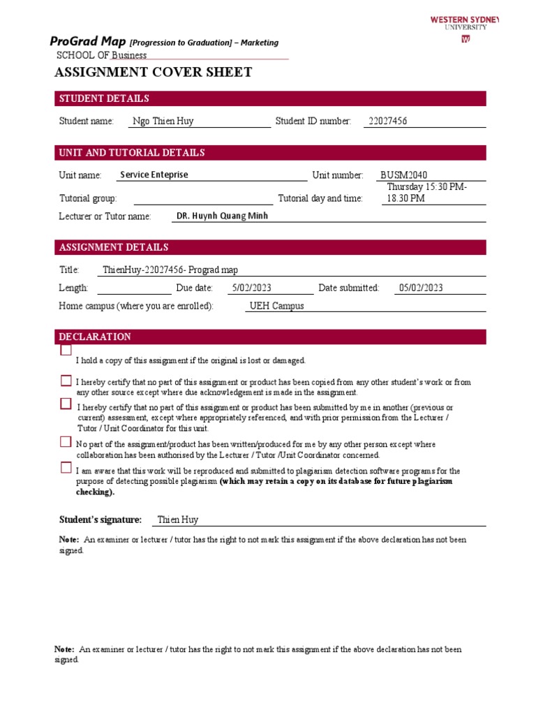 22027456- Thien Huy- ProGrad map - Marketing UEH | PDF | Business ...