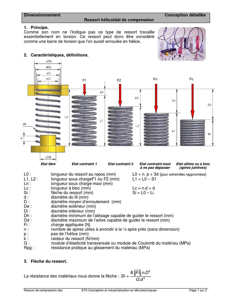 Ressort Hélicoïdal de Compression | PDF | Ingénierie mécanique ...