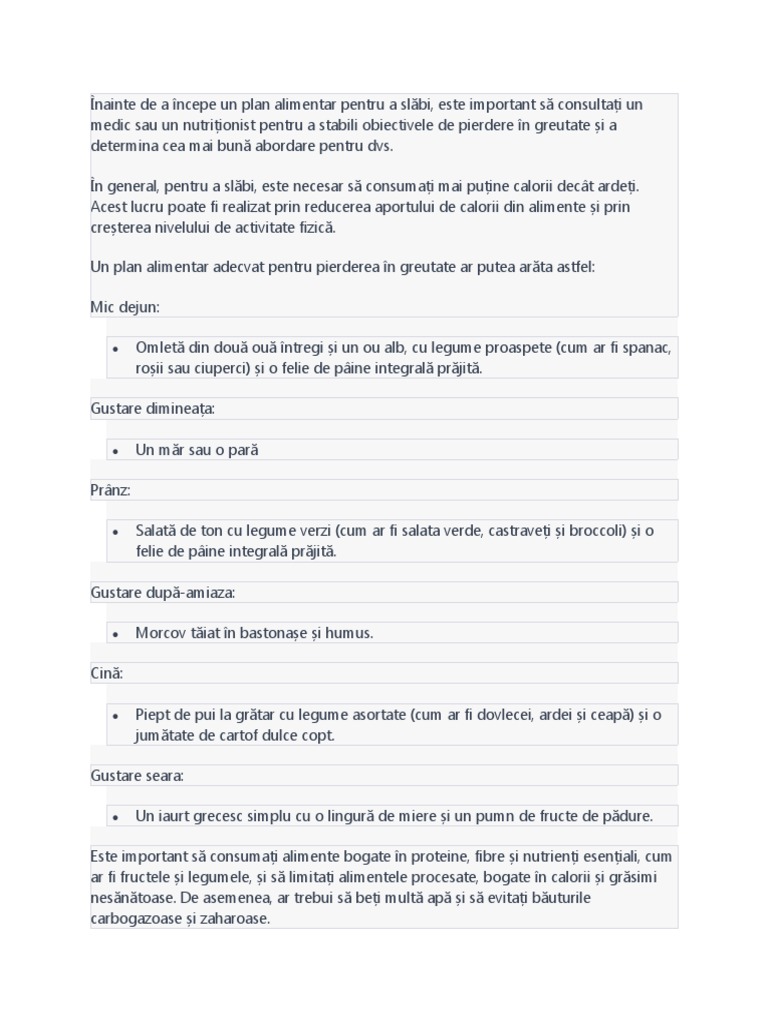 Plan Alimentar | PDF