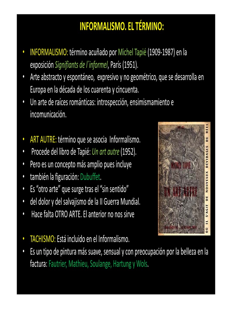 EL INFORMALISMO Resumido | PDF | Estética | Movimientos de arte