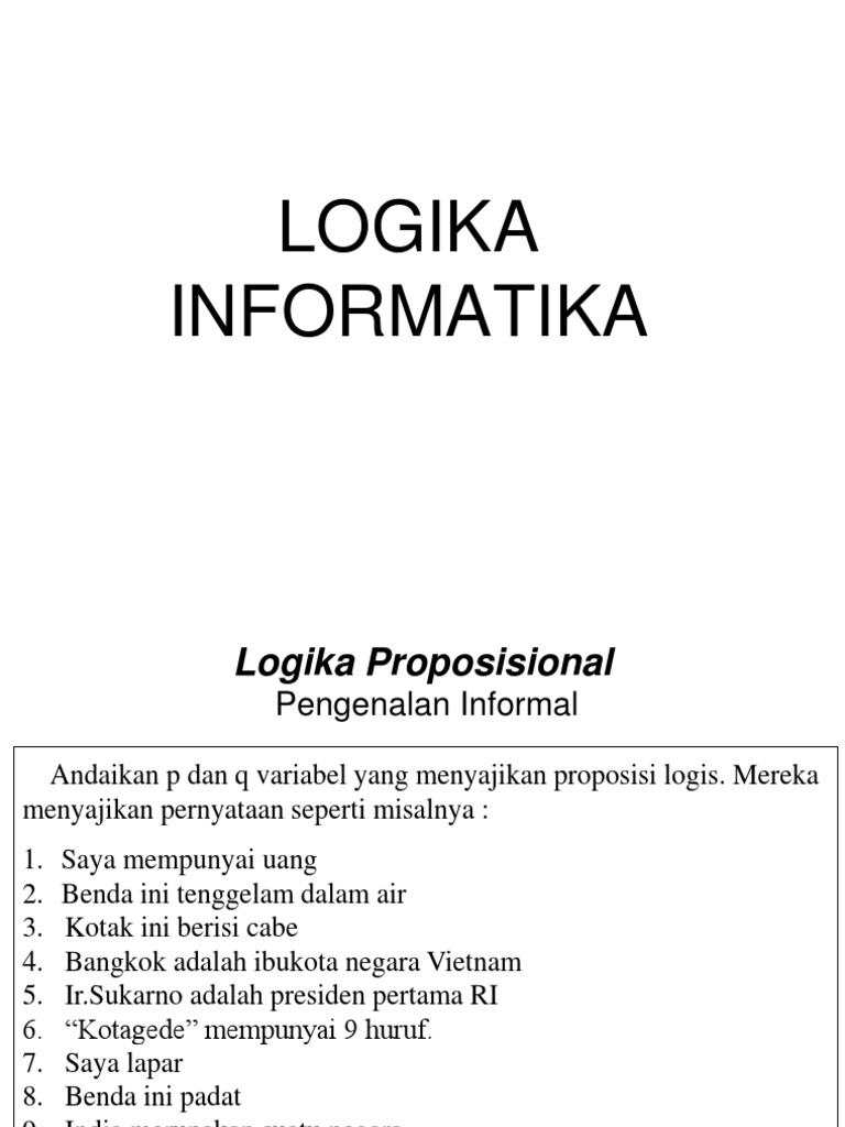 Logika Proposisi | PDF