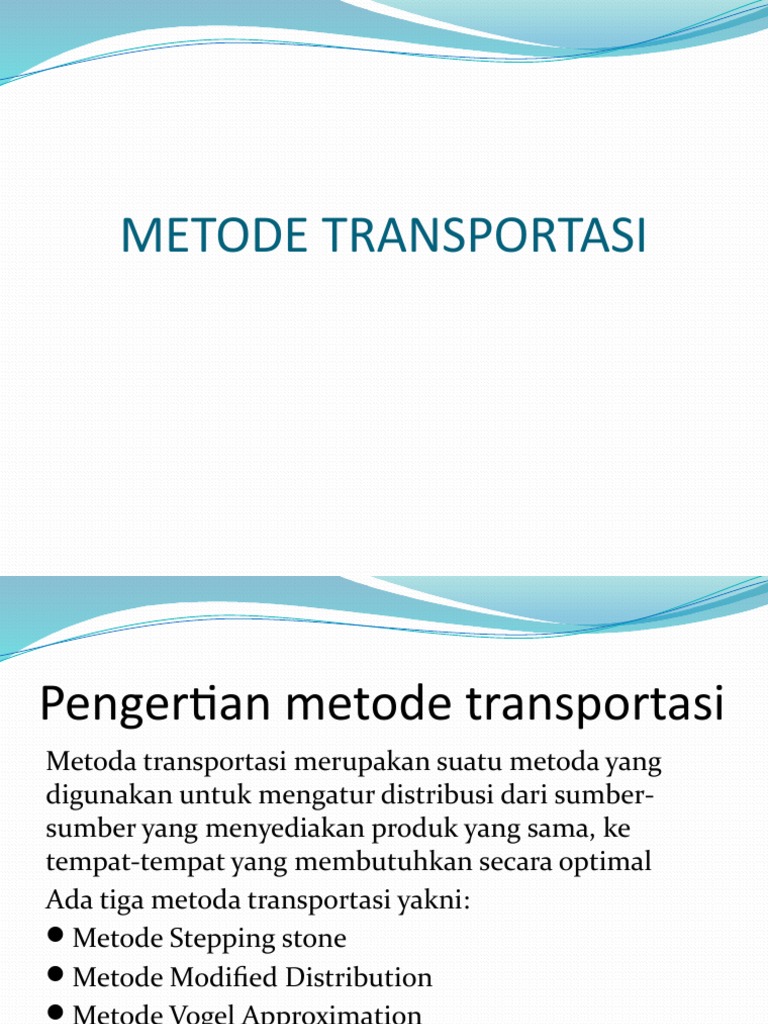 Metode Transportasi | PDF