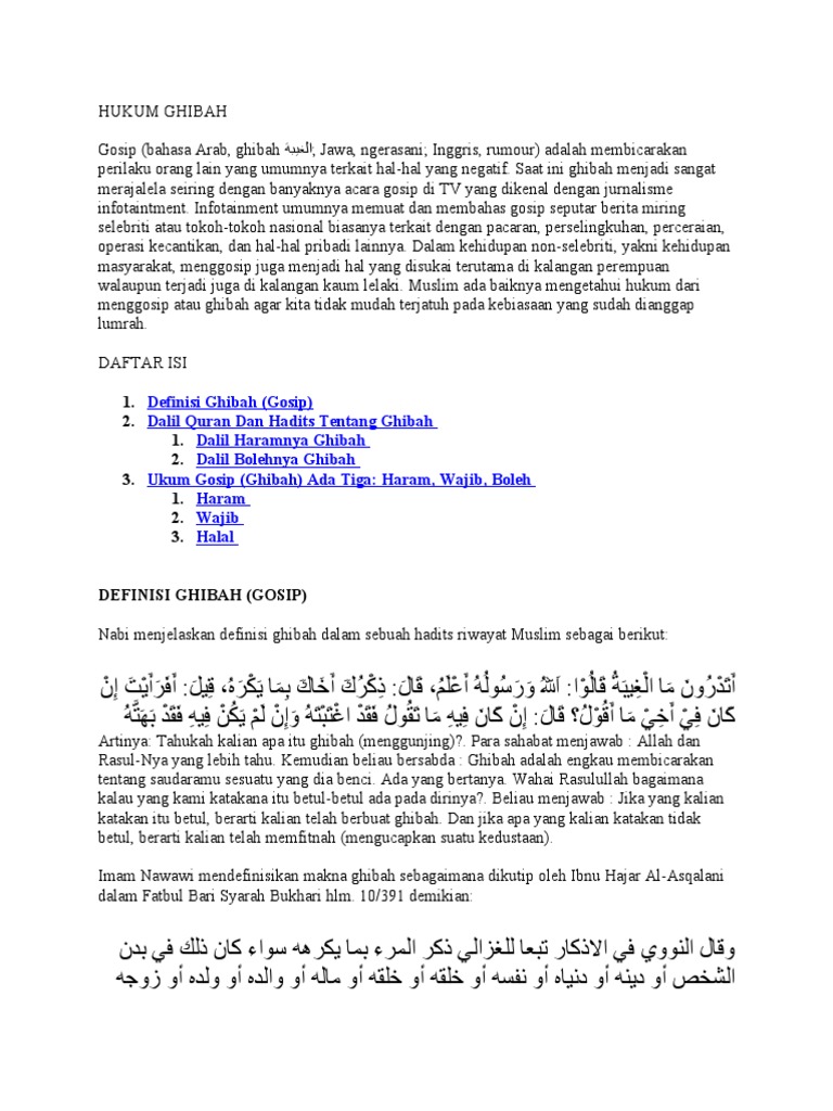 Hukum Ghibah | PDF