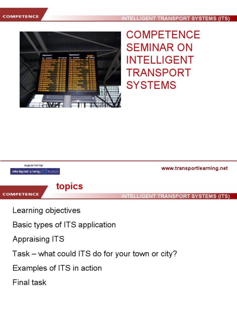 Competence Seminar On Intelligent Transport Systems | PDF | Transport ...