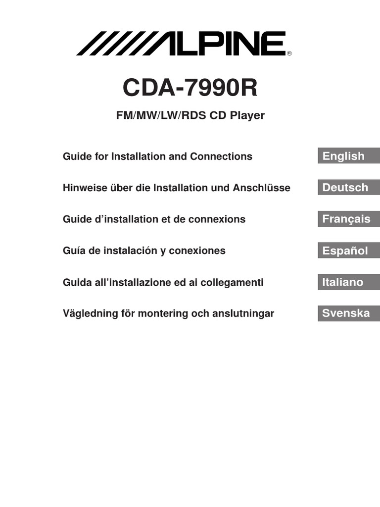 Alpine CDA 7990 Installation Manual. | PDF | Electrical Wiring ...