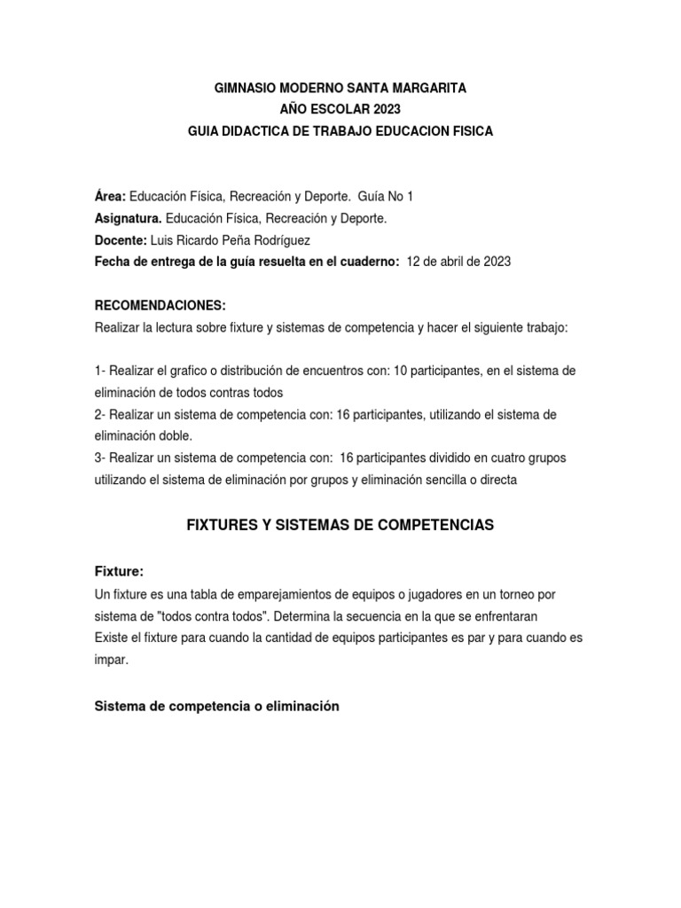 Sistemas de Competencia Deportiva 2023 | PDF | Competiciones de juegos ...