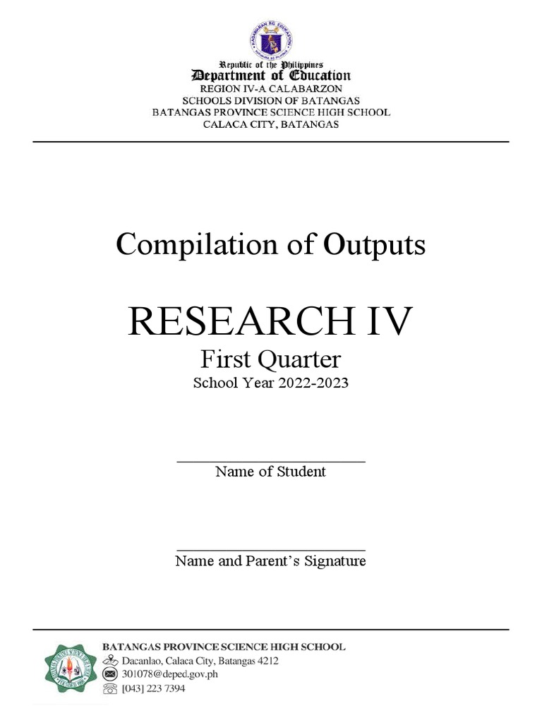 Student Quarterly Report Compilation | PDF