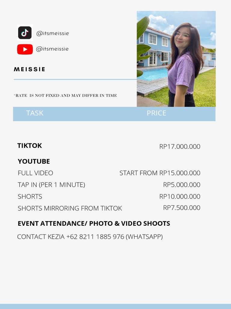 Meissie Rate Card | PDF