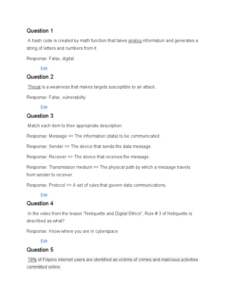 Midterm Exam Nursing Informatics | PDF | Computer Network | Internet