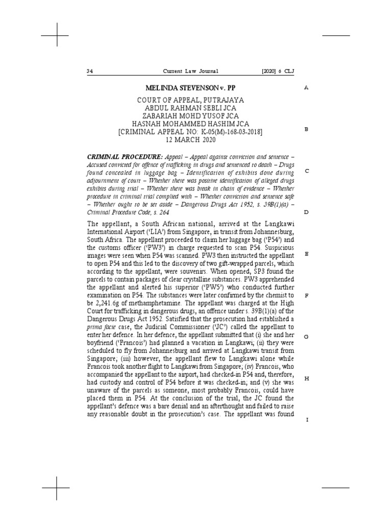 Pre Trial MELINDA STEVENSON v. PP | PDF | Prosecutor | Trials