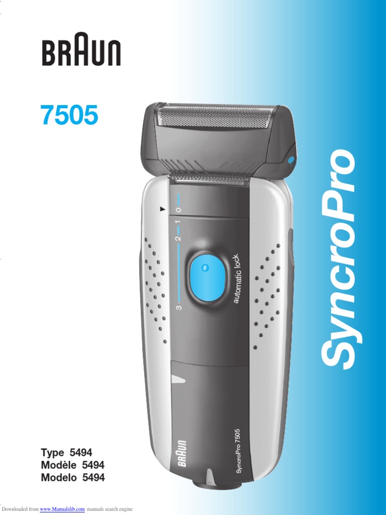 BRAUN 7505 Electric Shaver | PDF | Ac Power Plugs And Sockets | Shaving