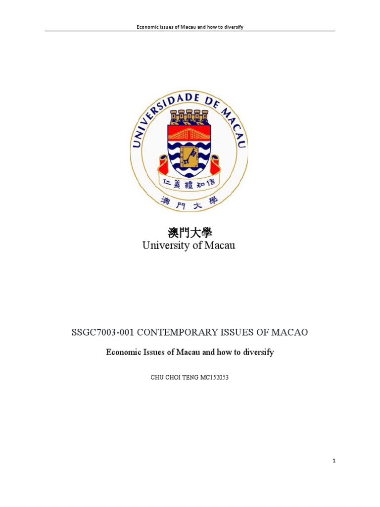 Macau Economic Diversification Strategy | PDF | Macau | Hong Kong