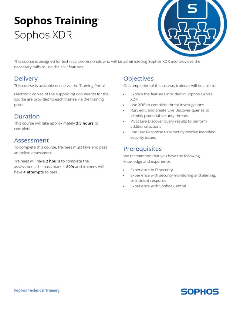 ET12 4.0v1 Course Overview Sophos XDR | Download Free PDF | Computing | Information Technology