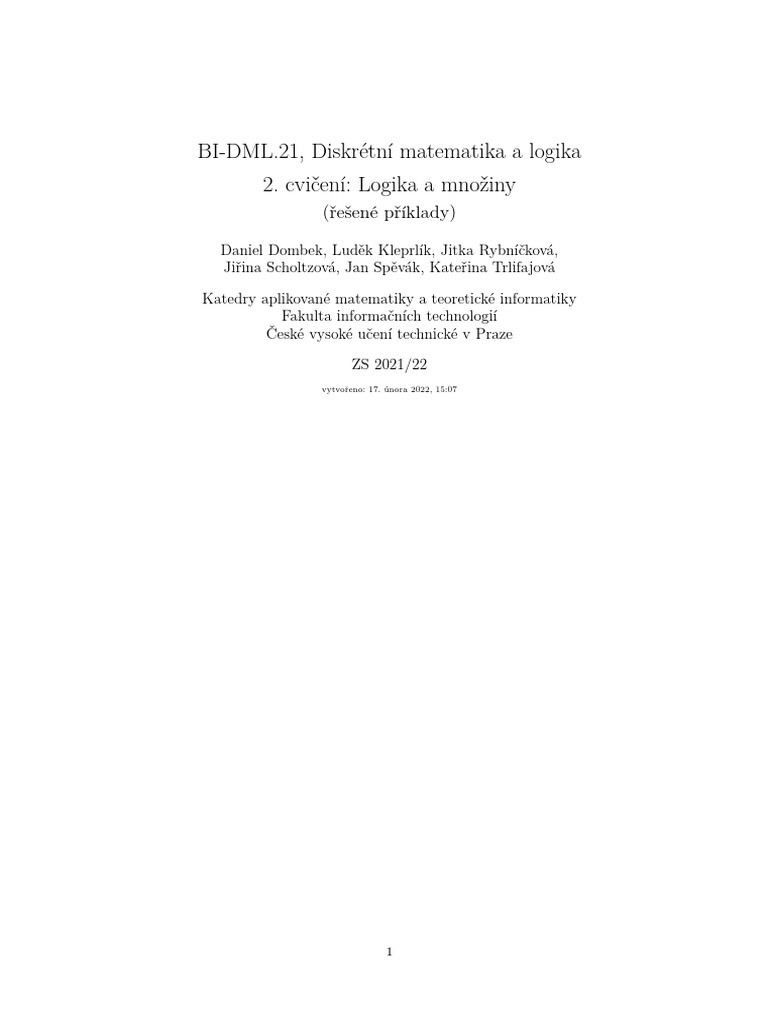 DML Cviceni 2 Resene | PDF