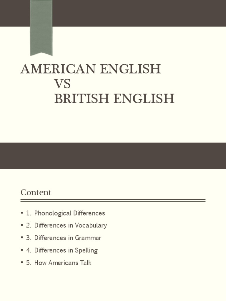 British Vs American English | PDF