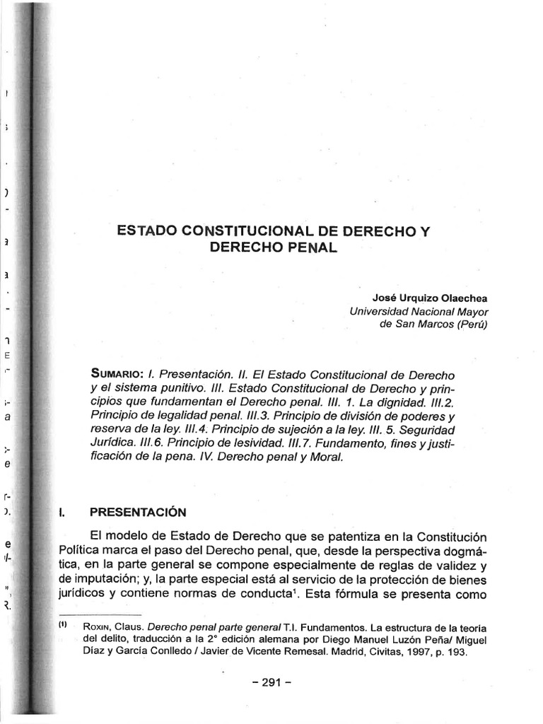 Estado Constitucional de Derecho y Derecho Penal | PDF