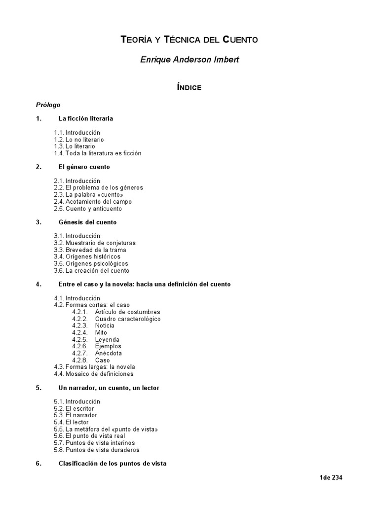 Anderson Imbert-Teoria y Tecnica Del Cuento | PDF | Concepto | Cuentos Anderson Imbert-Teoria y Tecnica Del Cuento | PDF | Concepto | Cuentos