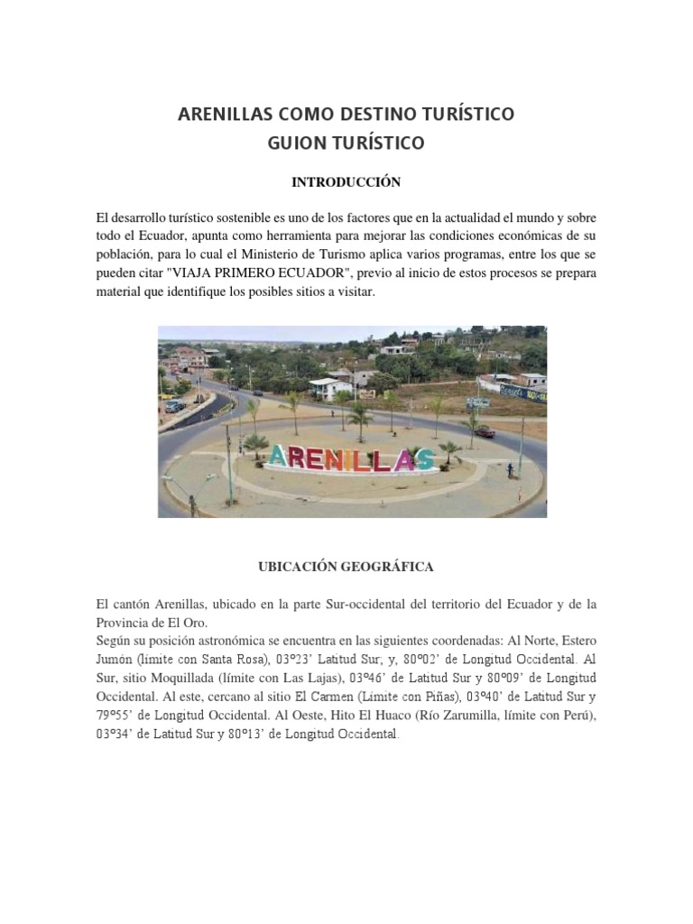 Arenillas Como Destino Turístico | PDF | Ecuador | Perú