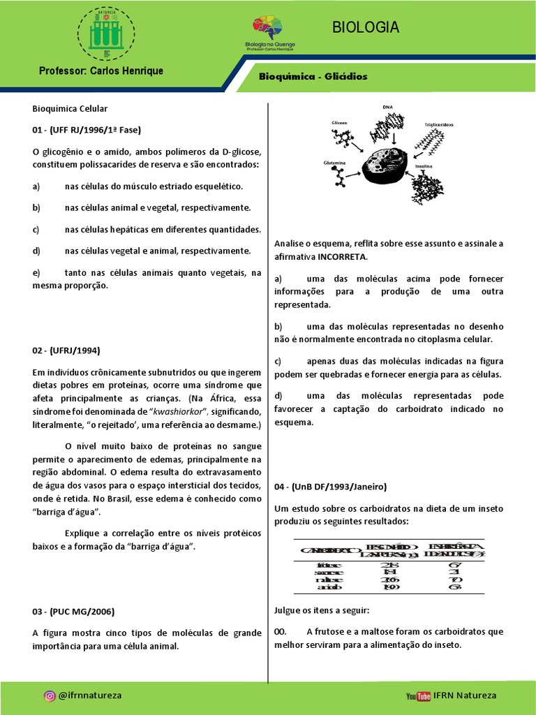 Bioquimica - Glicidios | PDF | Carboidratos | Vitamina