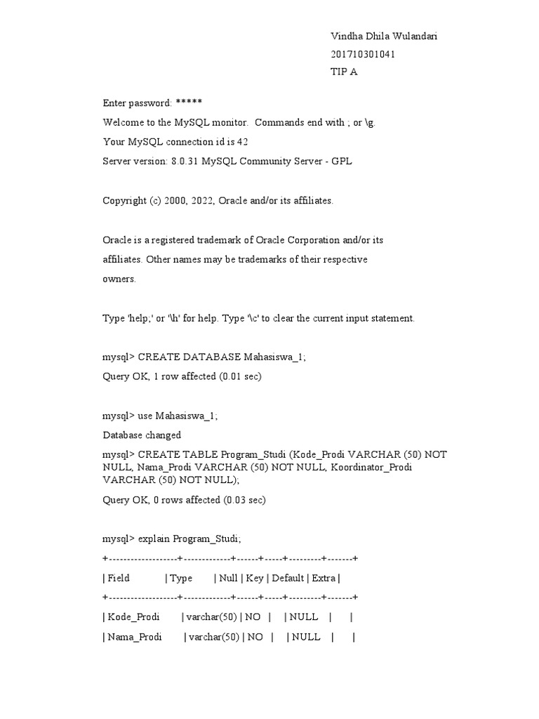 W - Tugas 1 | PDF | My Sql | Information Retrieval