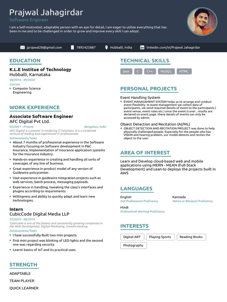 Prajwal's Resume | PDF | World Wide Web | Internet & Web