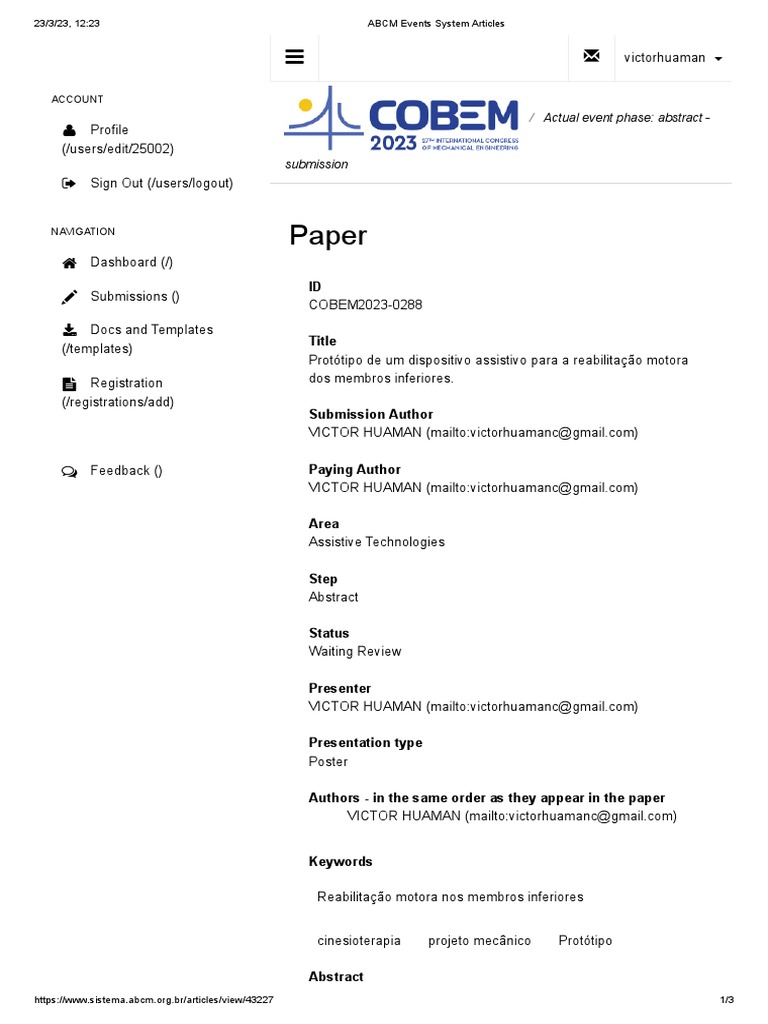 ABCM Events System Articles-Victor Huaman | PDF