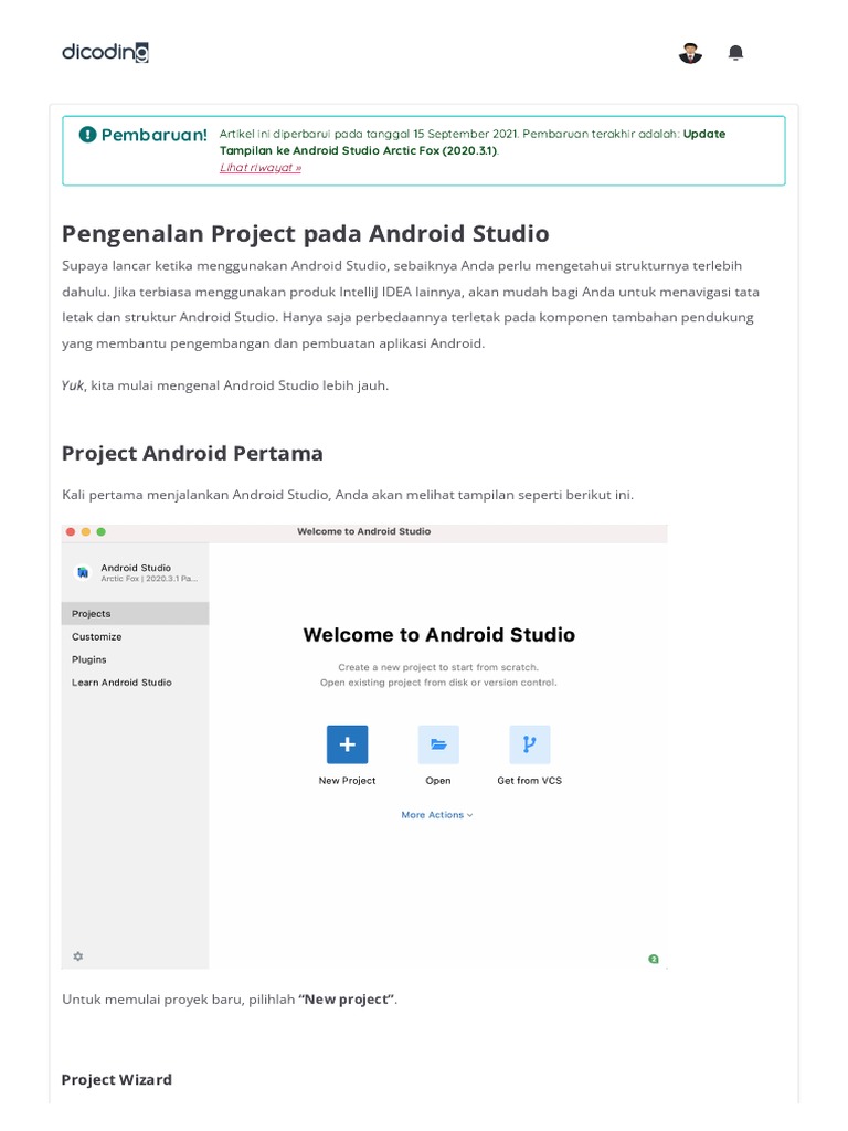 Dicoding Indonesia - Pengenalan Project Pada Android Studio | PDF | Teknologi & Rekayasa